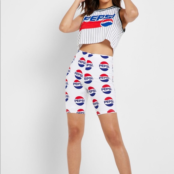 Forever 21 | Shorts | Pepsi Cola Logo Print Biker Bike Shorts | Poshmark